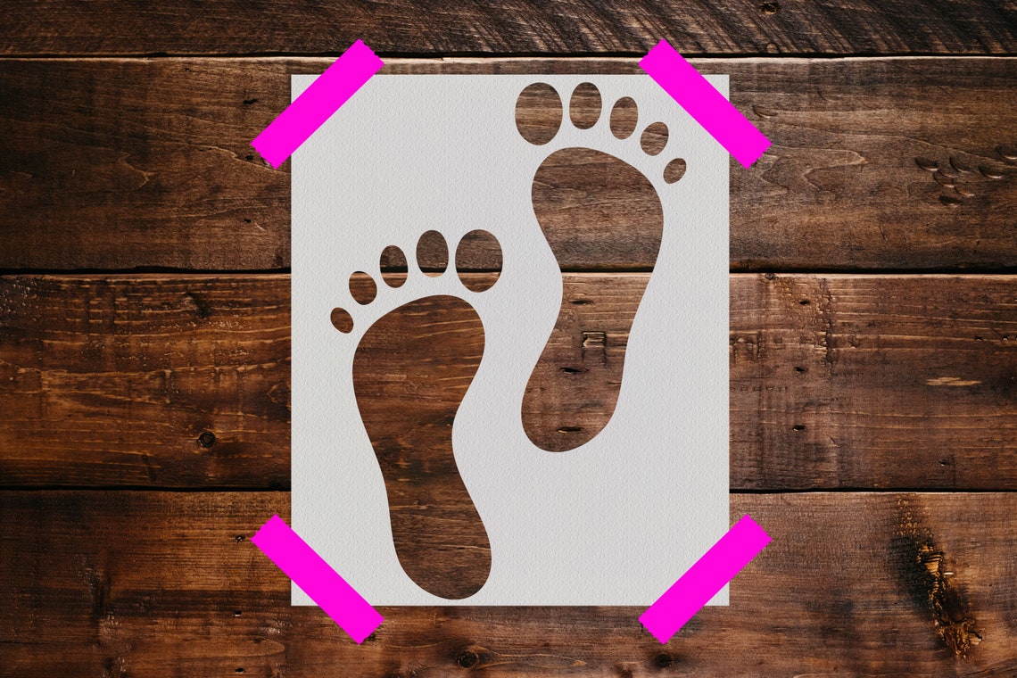 Footprint Stencil - Reusable Footprint Stencil - Art Stencil - DIY ...