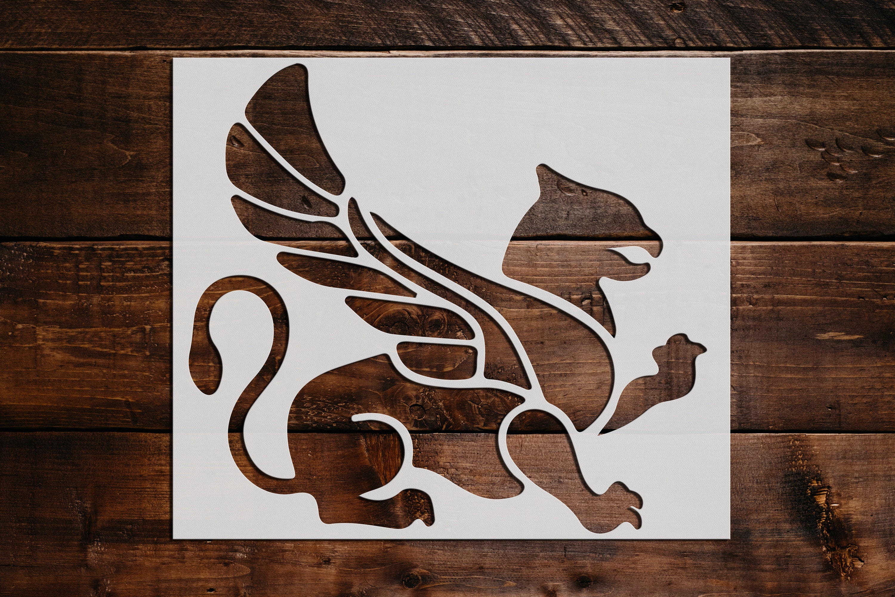 Winged Creature Stencil Reusable Winged Creature Stencil | Etsy