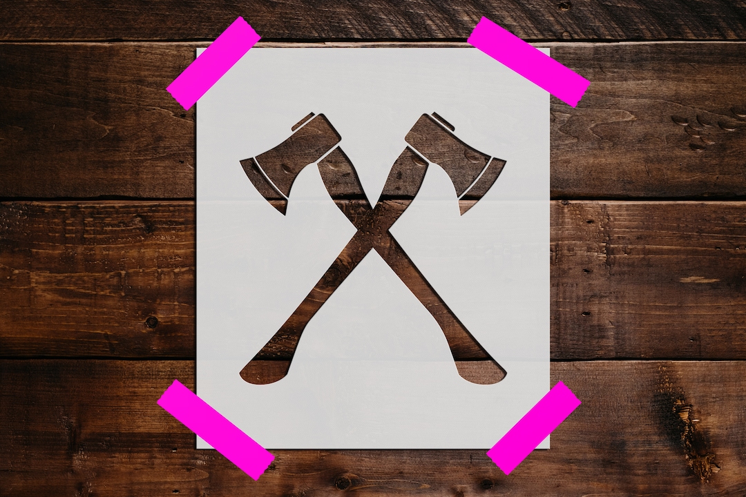 Axes Stencil - Reusable Axes Stencil - DIY Craft Stencil, Large Axes ...