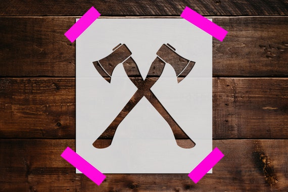 Axes Stencil Reusable Axes Stencil DIY Craft Stencil | Etsy