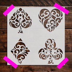 Card Suits Stencil, Reusable Card Suits Stencil, DIY Crafts, Large Card ...