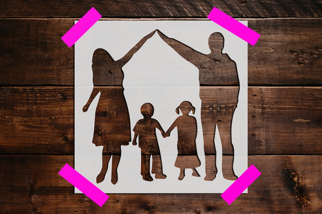 Family Stencil - Reusable Family Stencil - Art Stencil - DIY Craft ...