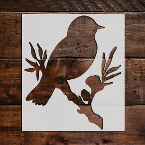 Bird on a Branch Stencil - Reusable Bird on a Branch Stencil - Art ...