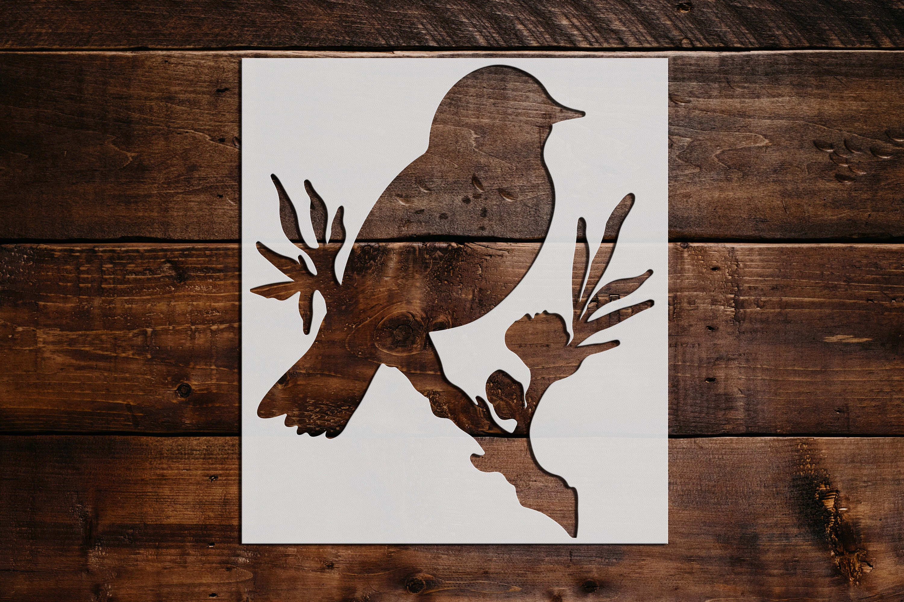 Bird Branch Stencil