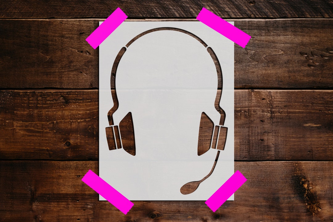 Head Phones Stencil - Reusable Head Phones Stencil - DIY Craft Stencil ...