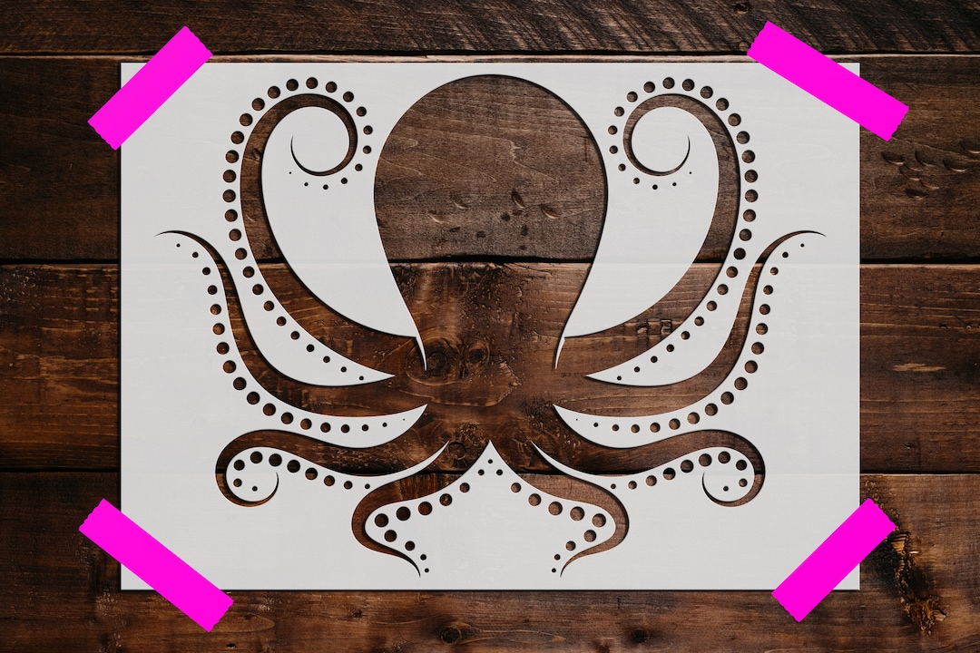 Octopus Stencil, Reusable Octopus Stencil, DIY Craft Stencil, Large ...
