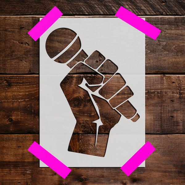 Microphone Stencil - Etsy