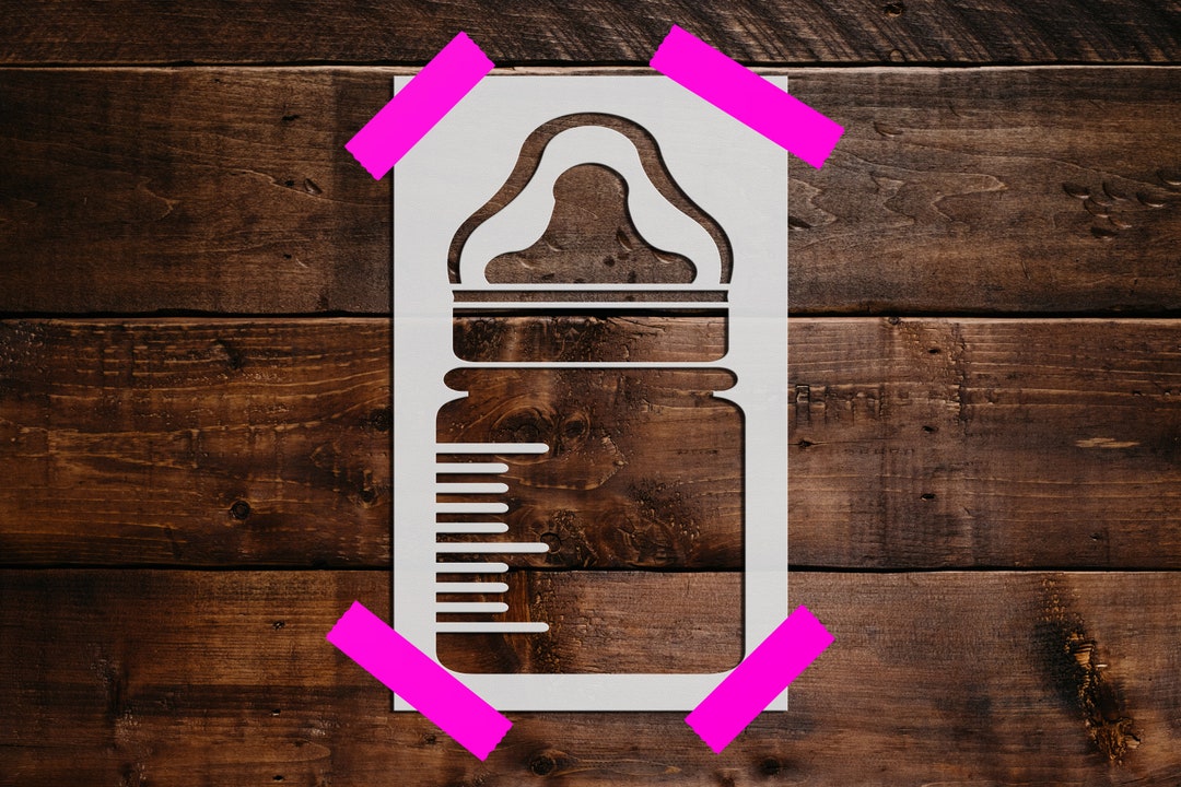 Baby Bottle Stencil - Reusable Baby Bottle Stencil - DIY Craft Stencil ...