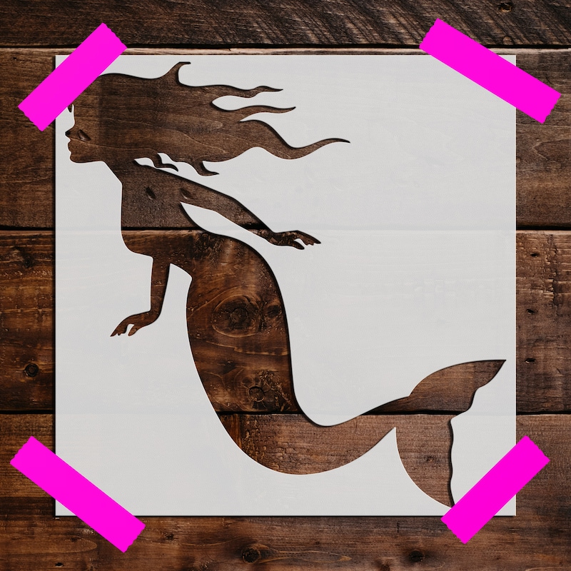 Mermaid Stencil - Etsy