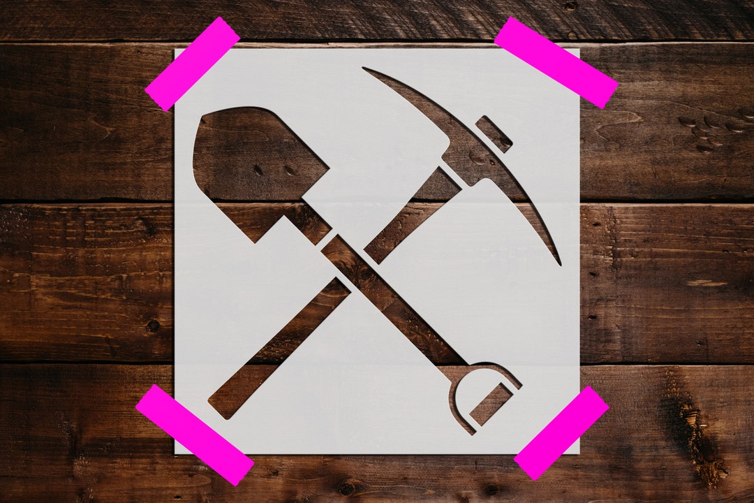 Shovel and Pick Stencil - Reusable Shovel and Pick Stencil - Art ...