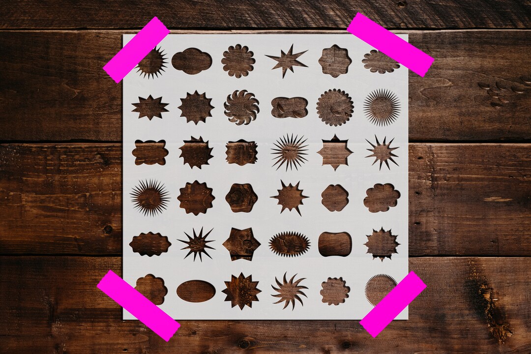 Variety of Shapes Stencil, Reusable Variety of Shapes Stencil, Art ...