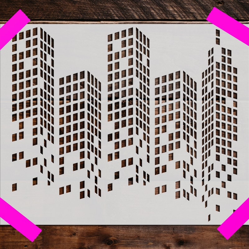 Cityscape Stencil - Etsy