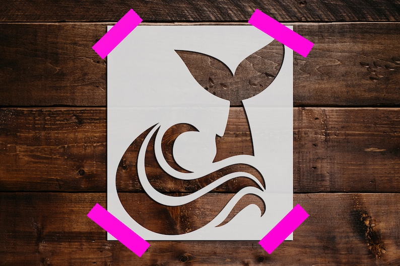 Whale Tail Stencil - Reusable Whale Tail Stencil - DIY Craft Stencil ...