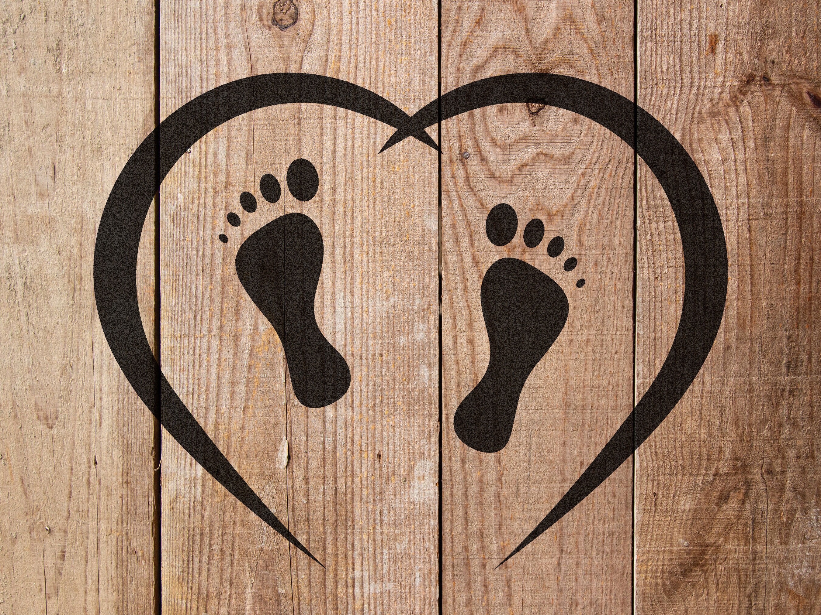 Footprints in Heart Stencil Reusable Footprints in Heart | Etsy