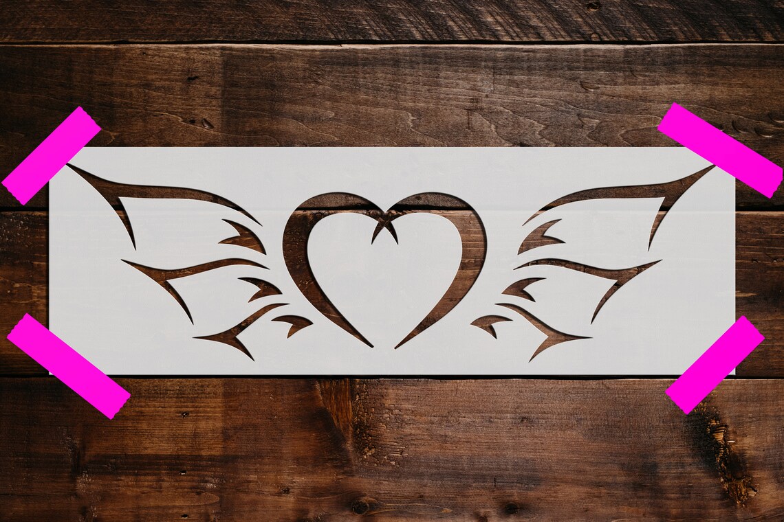 Demon Heart Stencil - Reusable Demon Heart Stencil - Art Stencil - DIY ...