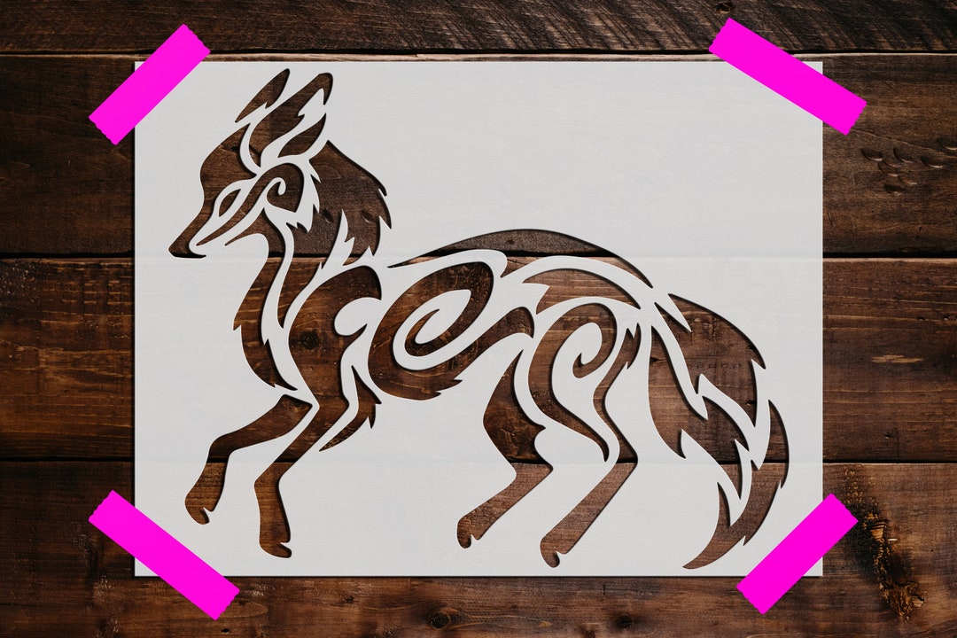 Fox Stencil, Reusable Fox Stencil, DIY Craft Stencil, Large Fox Stencil ...
