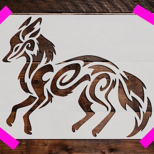Fox Stencil, Reusable Fox Stencil, DIY Craft Stencil, Large Fox Stencil ...