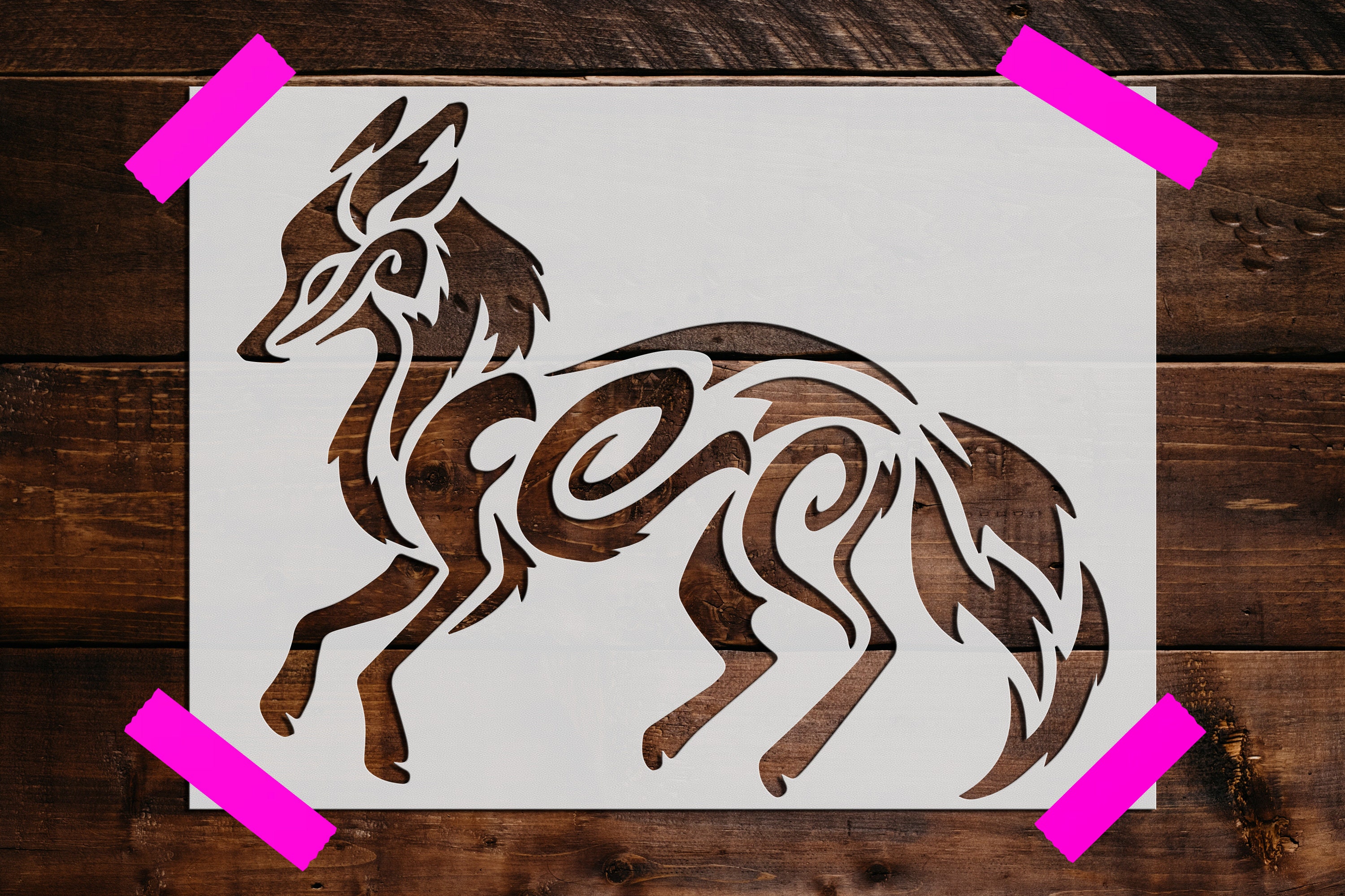 Fox Stencil Reusable Fox Stencil DIY Craft Stencil Large | Etsy