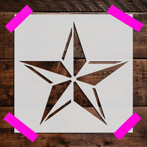 Four 4 Point Star Stencil Reusable Four 4 Point Star Stencil - Etsy
