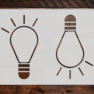 Light Bulbs Stencil, Reusable Light Bulbs Stencil, DIY Craft Stencil ...