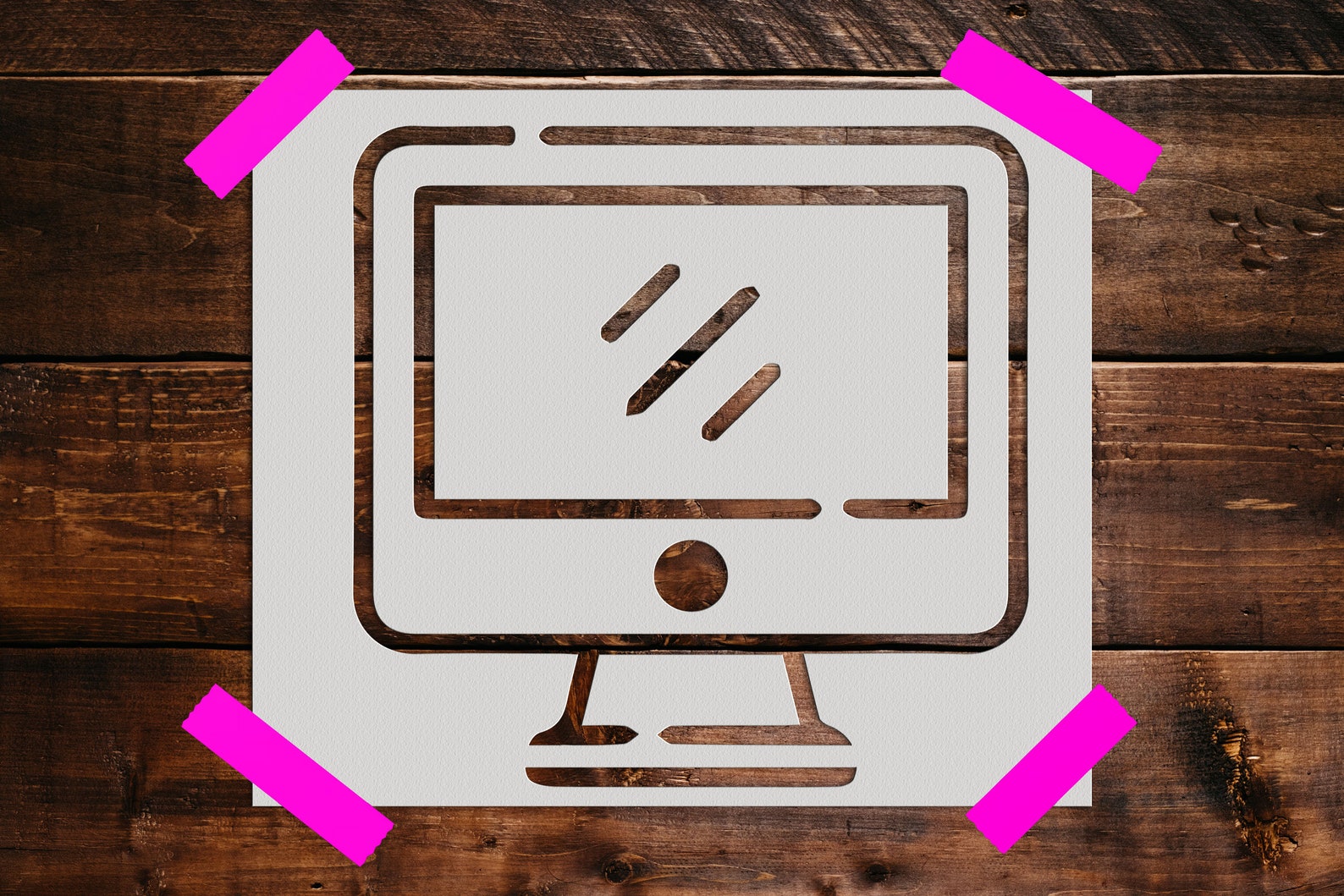 Computer Monitor Stencil Reusable State Stencil Art Stencil - Etsy