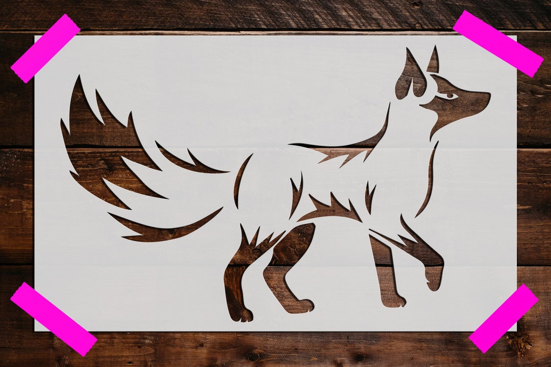 Fox Stencil, Reusable Fox Stencil, DIY Craft Stencil, Large Fox Stencil ...