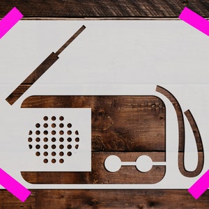 Transistor Radio Stencil, Reusable Transistor Radio Stencil - Art ...