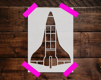 Rocket Ship Stencil Reusable Craft Stencil of a Rocket Ship - Etsy