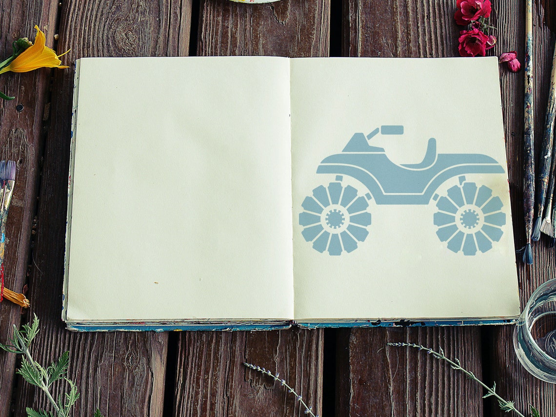 Four Wheeler ATV Stencil, Reusable Four Wheeler ATV Stencil - Art ...