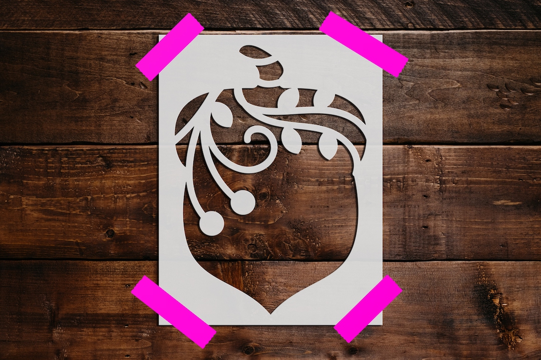 Acorn Stencil - Reusable Acorn Stencil - DIY Craft Stencil, Large Acorn ...