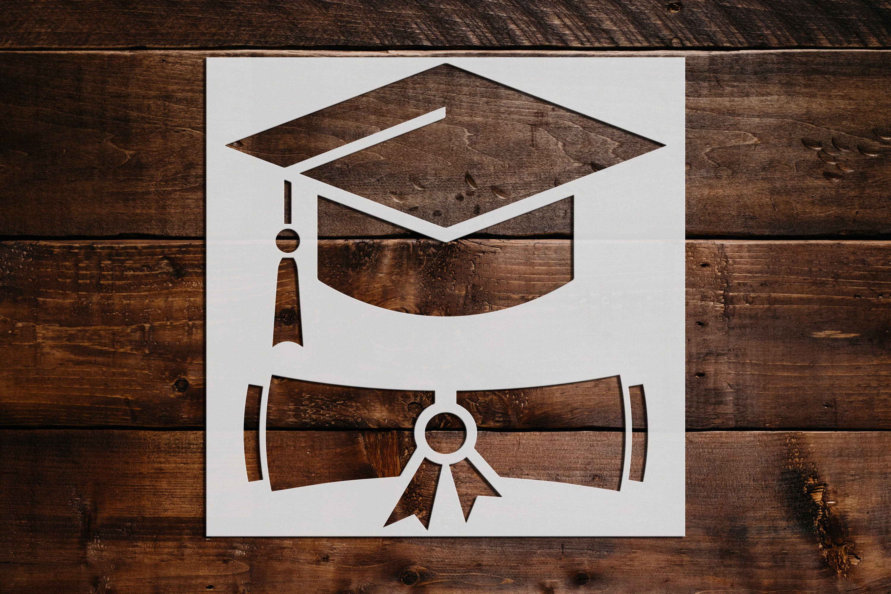 Graduation Stencil Cap And Diploma Craft Stencil