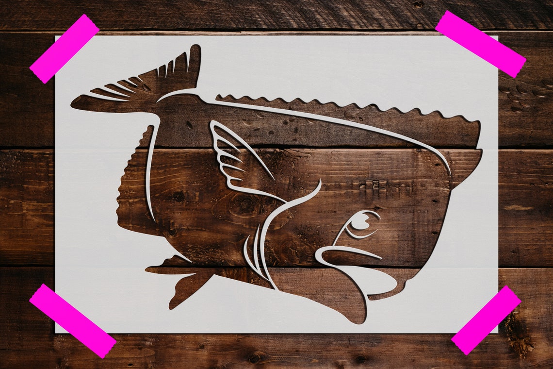 Flounder Stencil, Reusable Flounder Stencil, DIY Craft Stencil, Large ...