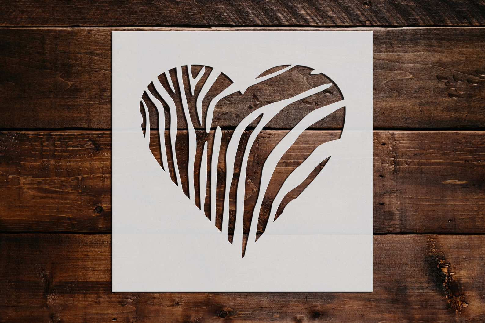 Tiger Print Heart Stencil Reusable Tiger Print Heart Stencil - Etsy