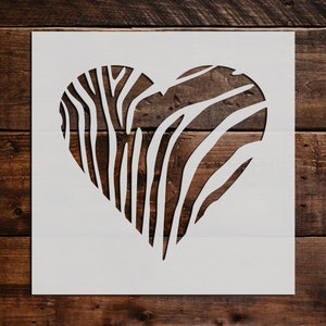 Tiger Print Heart Stencil, Reusable Tiger Print Heart Stencil, Art ...