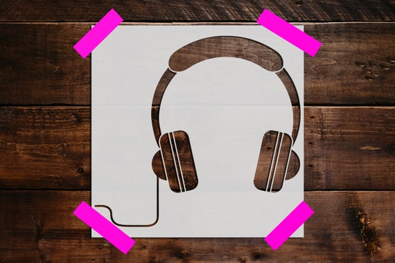 Head Phones Stencil Reusable Head Phones Stencil Art | Etsy