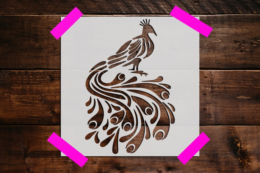 Peacock Stencil - Reusable Peacock Stencil - Art Stencil - DIY Craft ...