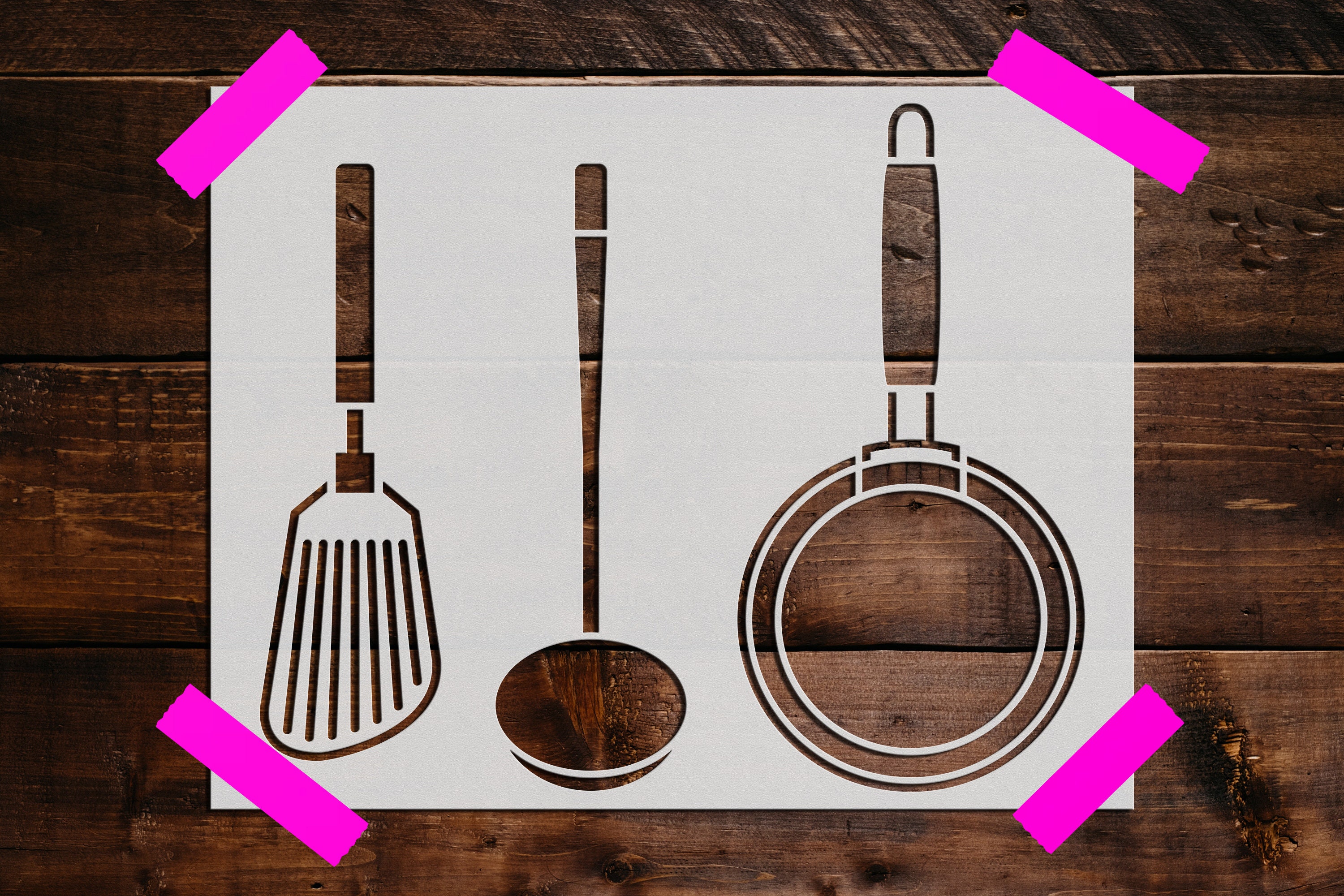 Kitchen Utensils Stencil Reusable Kitchen Utensils Stencil - Etsy Singapore