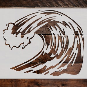 Wave Stencil, Reusable Wave Stencil, DIY Craft Stencil, Large Wave ...