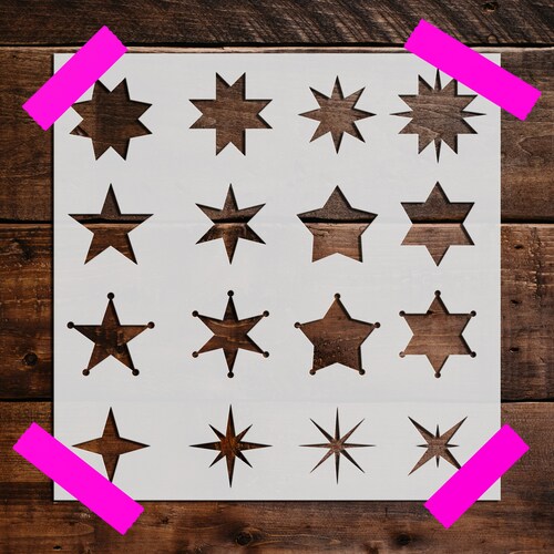 Four 4 Point Star Stencil Reusable Four 4 Point Star Stencil - Etsy