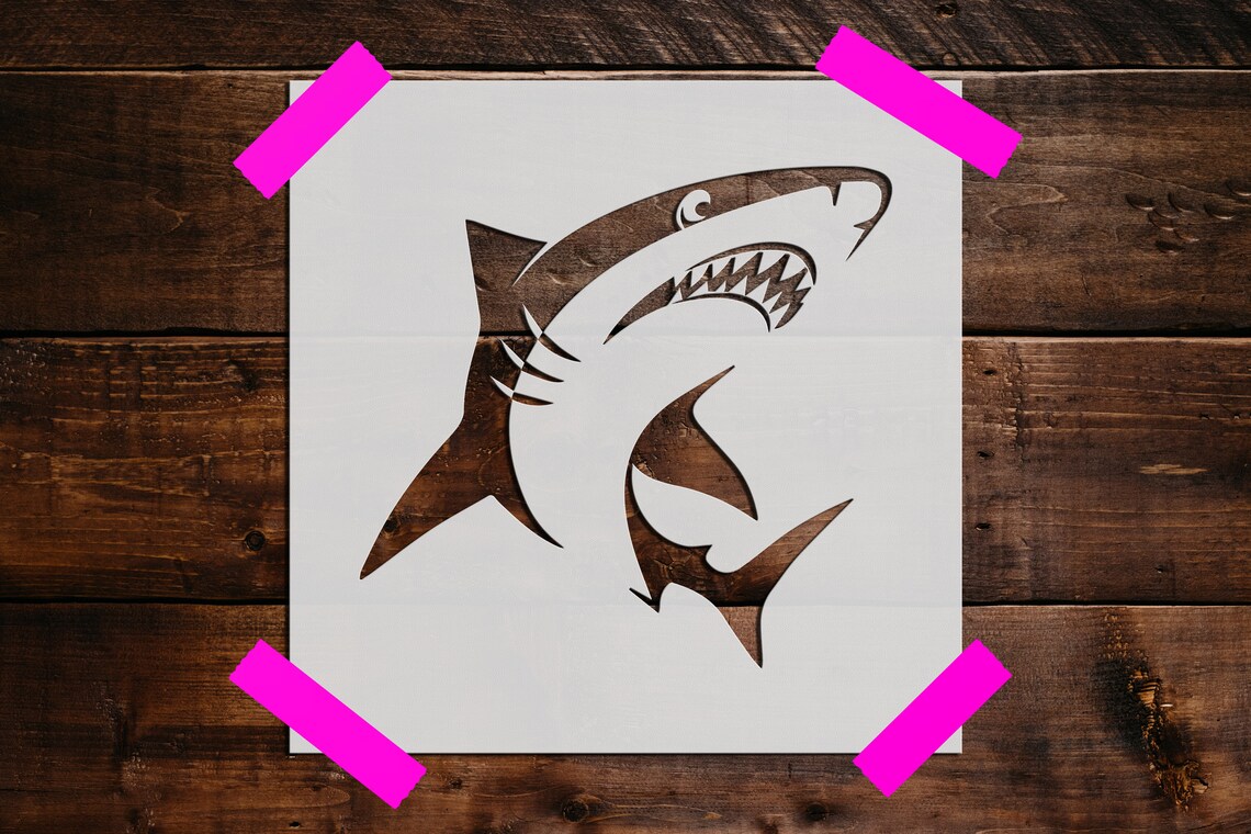 Shark Stencil Reusable Shark Stencil Art Stencil DIY - Etsy