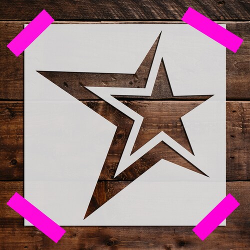 Four 4 Point Star Stencil Reusable Four 4 Point Star Stencil - Etsy