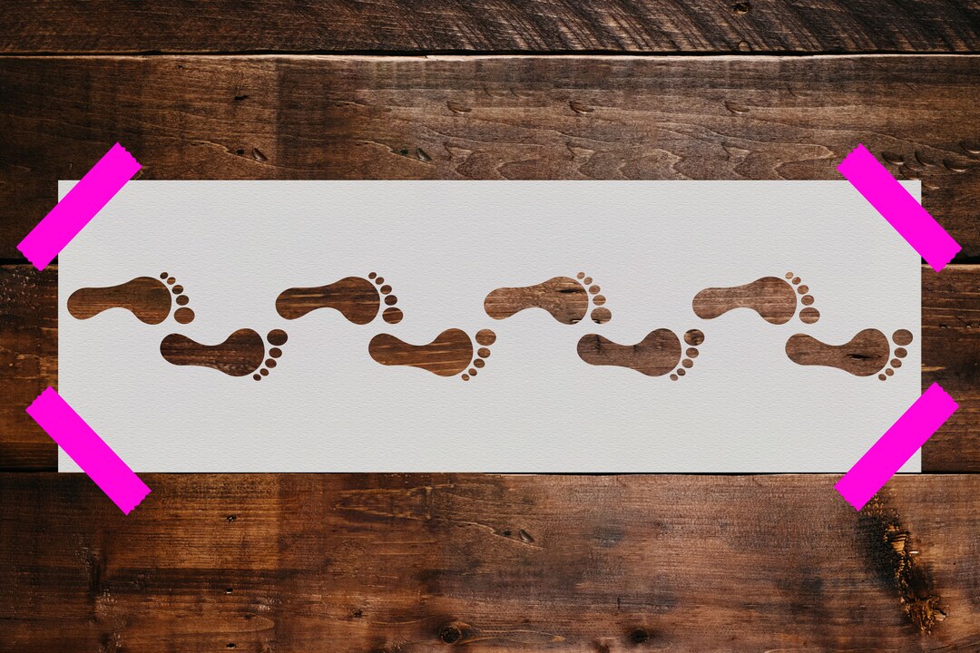 Footprint Stencil - Reusable Footprint Stencil - Art Stencil- DIY Craft ...