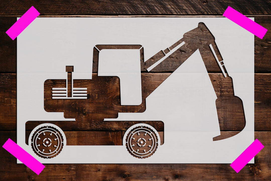 Backhoe Stencil, Reusable Backhoe Stencil, Art Stencil, DIY Craft ...