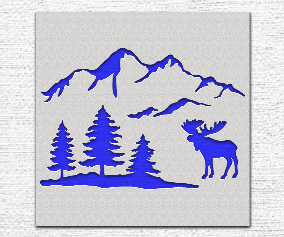 Mountain Stencil - Reusable Mountain Stencil - Art Stencil - DIY Craft ...