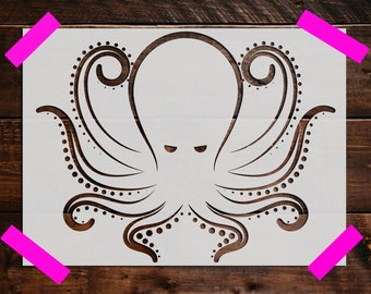 Octopus Stencil Reusable Octopus Stencil Art Stencil DIY | Etsy