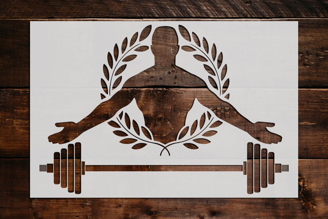 Weight Lifting Stencil Reusable Weight Lifting Stencil DIY - Etsy