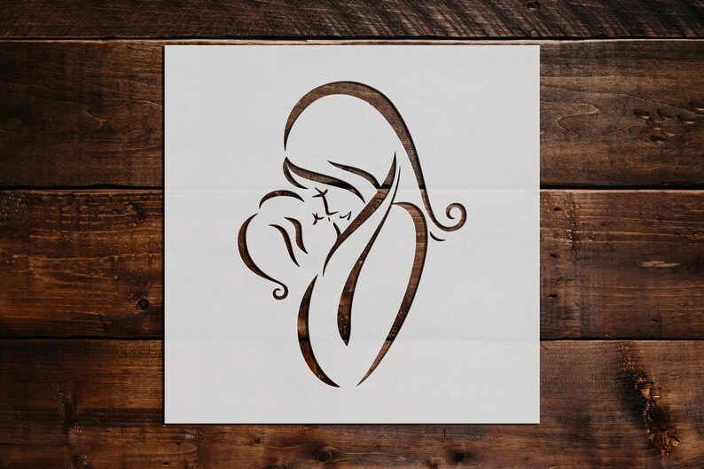 Mother & Child Stencil - Reusable Mother and Child Stencil - Art ...