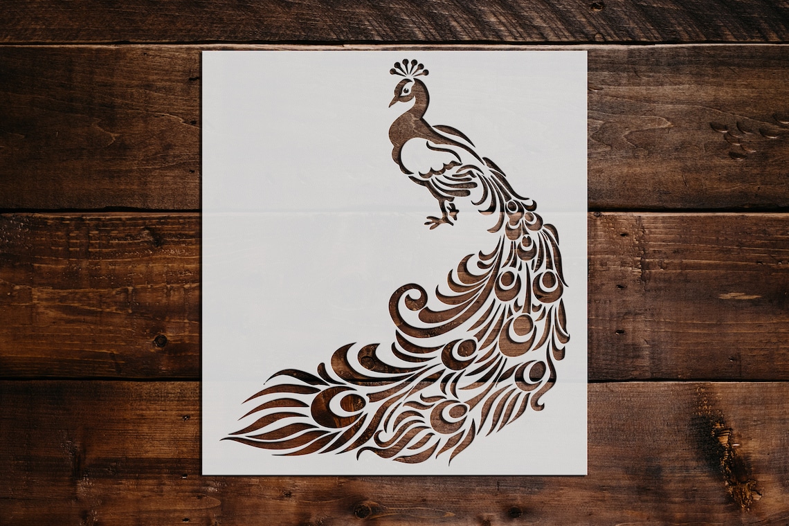 Peacock Stencil Reusable Peacock Stencil DIY Craft Stencil - Etsy