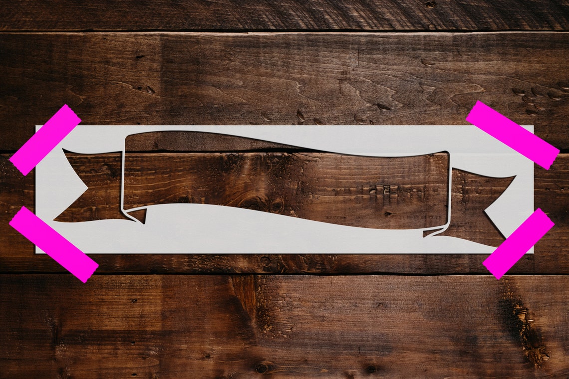 Banner Stencil Reusable Banner Stencil Art Stencil DIY - Etsy