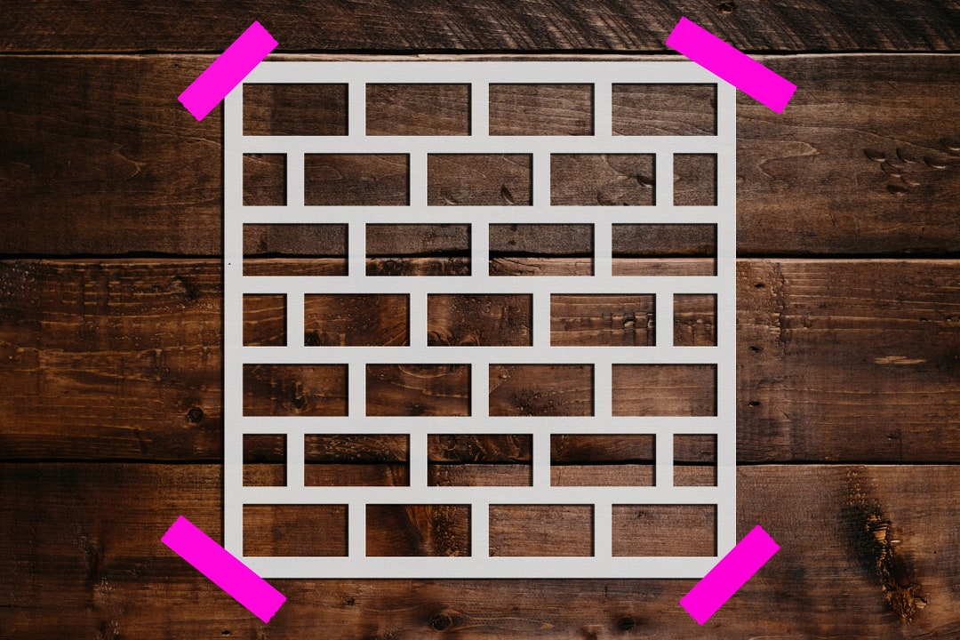 Brick Pattern Stencil, Reusable Stencil, Art Stencil, DIY Craft Stencil ...